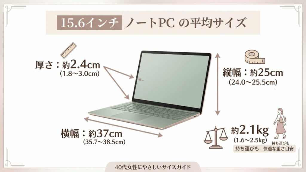 【写真付き】15.6インチは何センチ？A4サイズと比較して大きさをわかりやすく解説 | socca